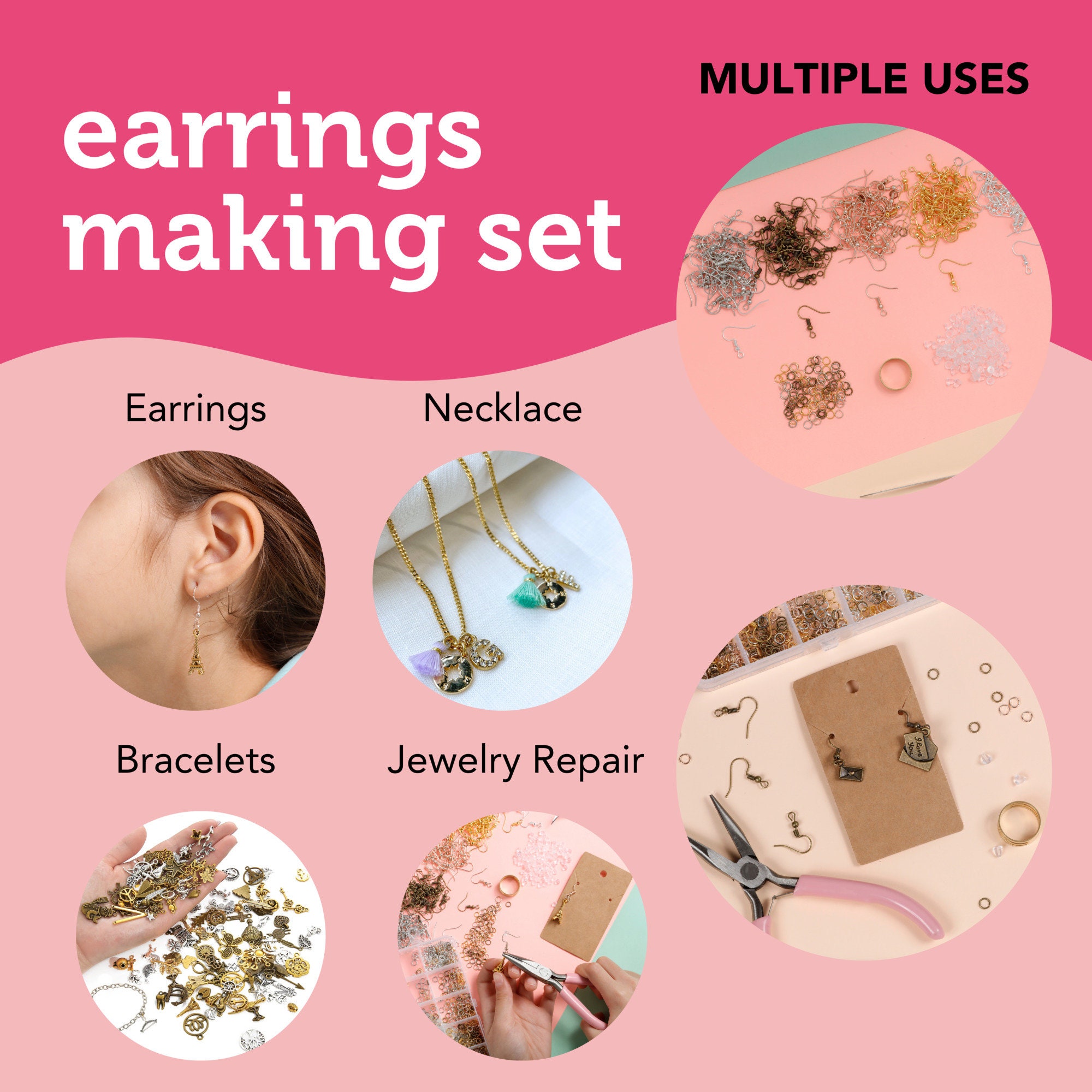 Incraftables Earring Making Kit 5 Colors. DIY Earring Kits for Jewelry ...