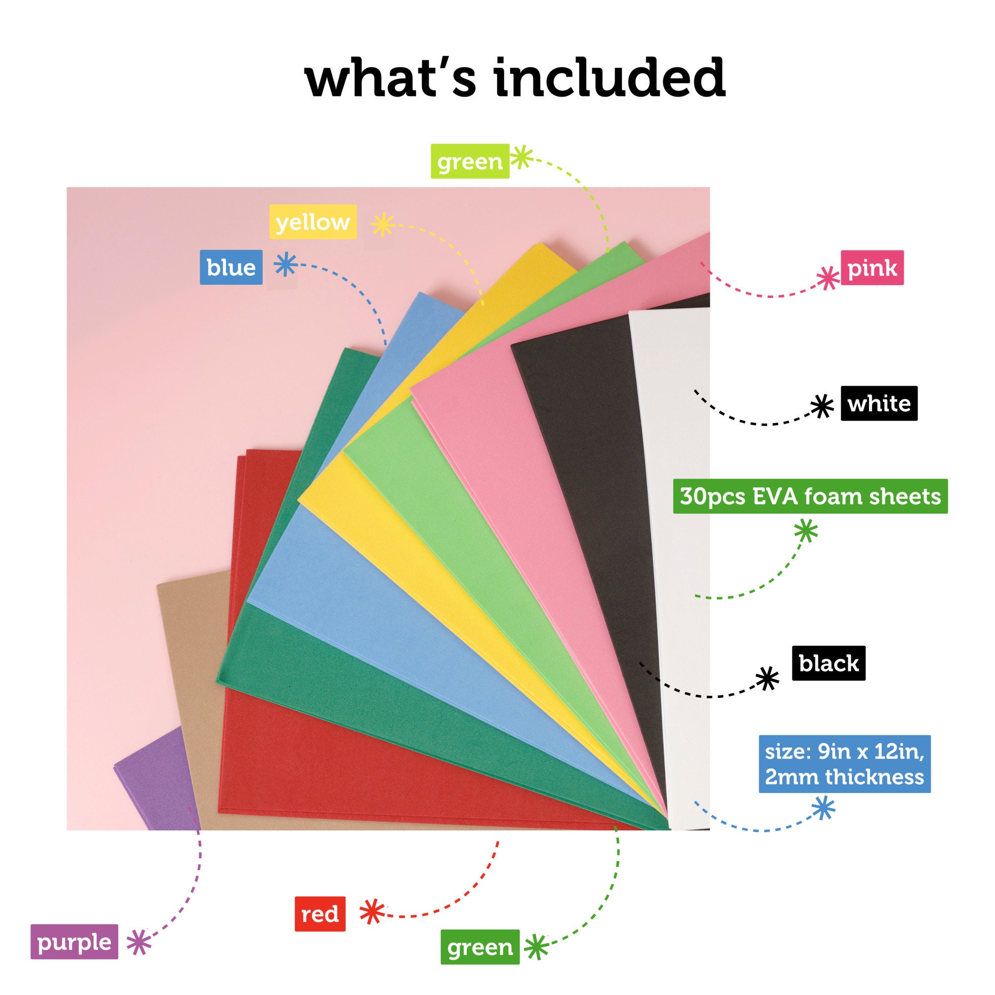 Incraftables Craft Foam Sheet 9x12 Inch 30 Sheets. EVA Foam - Etsy