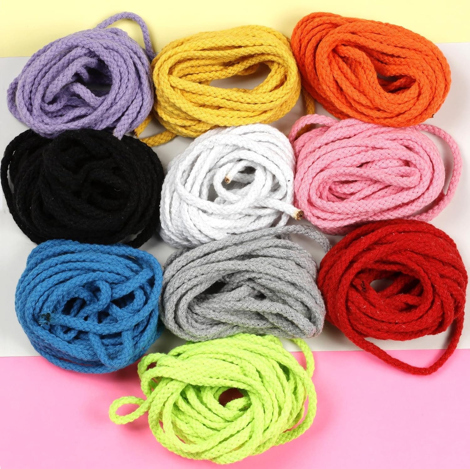 Incraftables 5mm Rope Cord (10 Colors). Best Cotton Macrame Cord (15ft ...