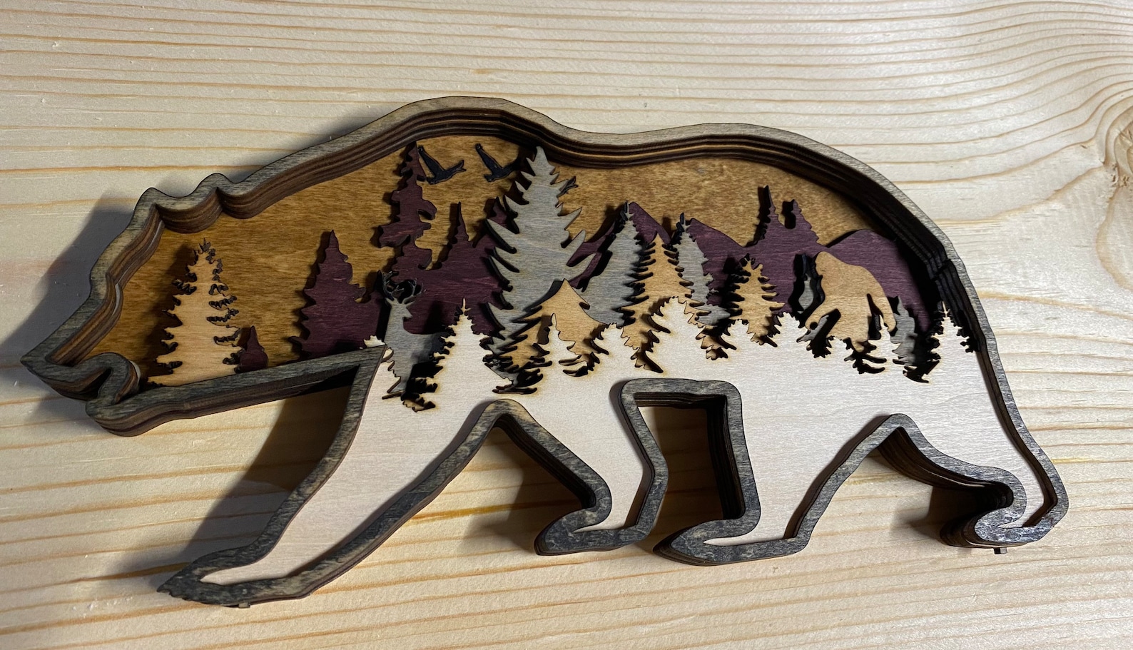 Wooden Layered 3D Bear - Etsy