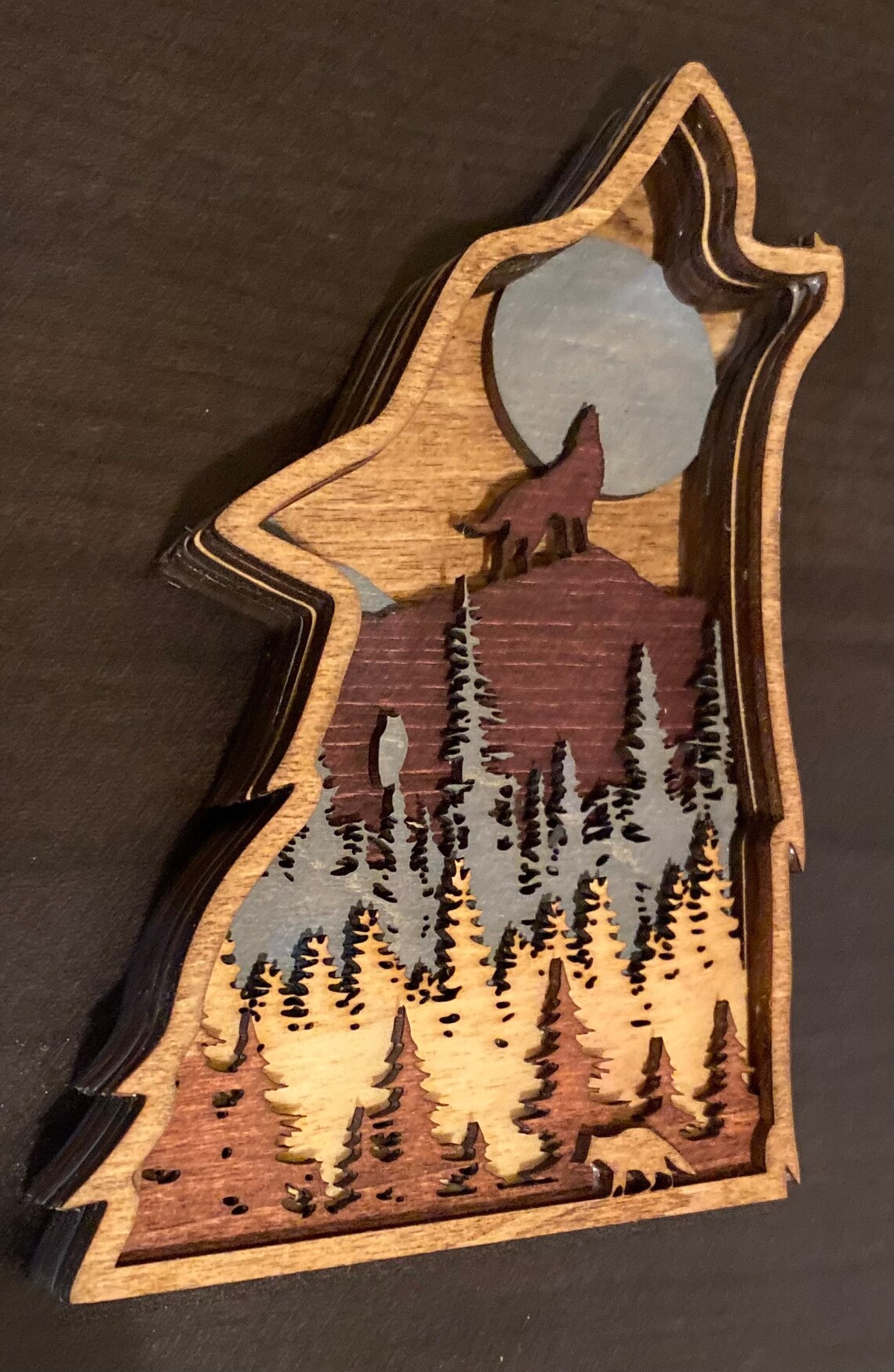 Wooden Layered Wolf Shelf Sitter please Note Size - Etsy