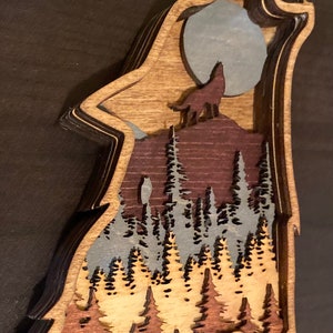 Wooden Layered Wolf (please Note Size) - Etsy
