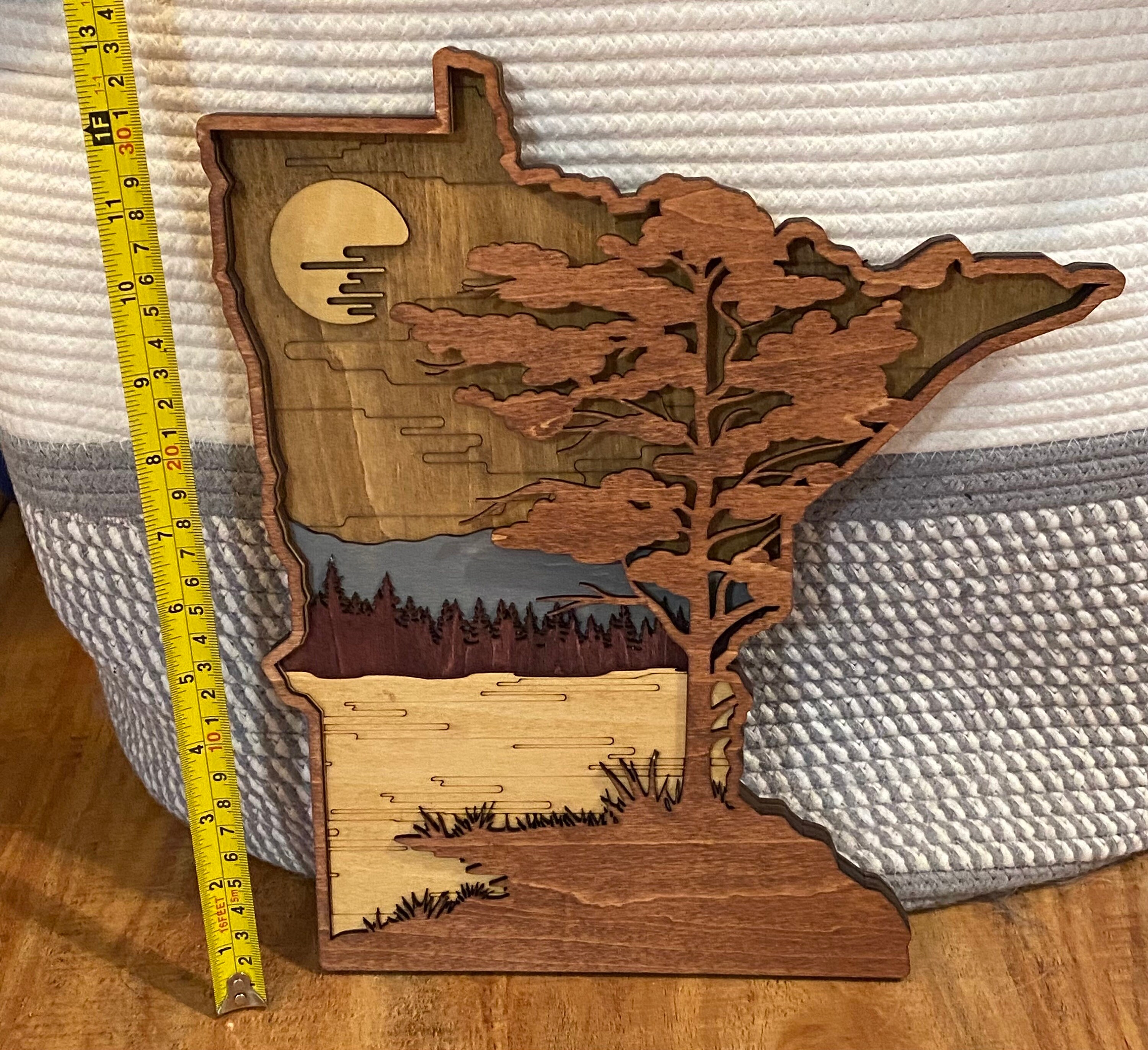 Wooden Layered Minnesota please Note Size - Etsy