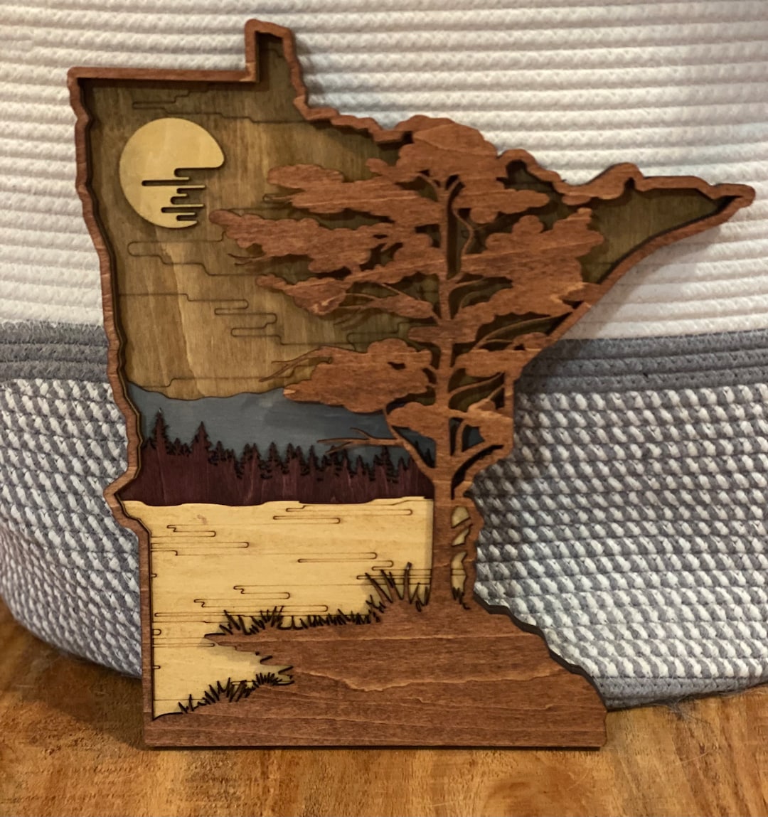 Wooden Layered Minnesota (please Note Size) - Etsy