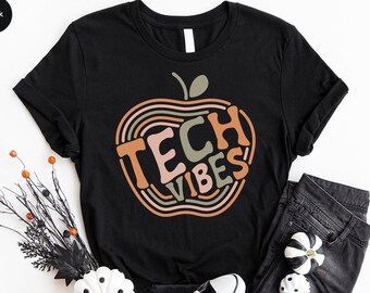 Retro Technology Teacher Shirt, Tech Technology Gifts, Apple Graphic ...