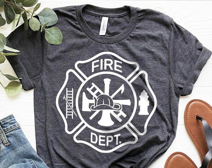Fire Department Shirt, Fire Dept. Logo Shirt, Firefighter T-shirt ...