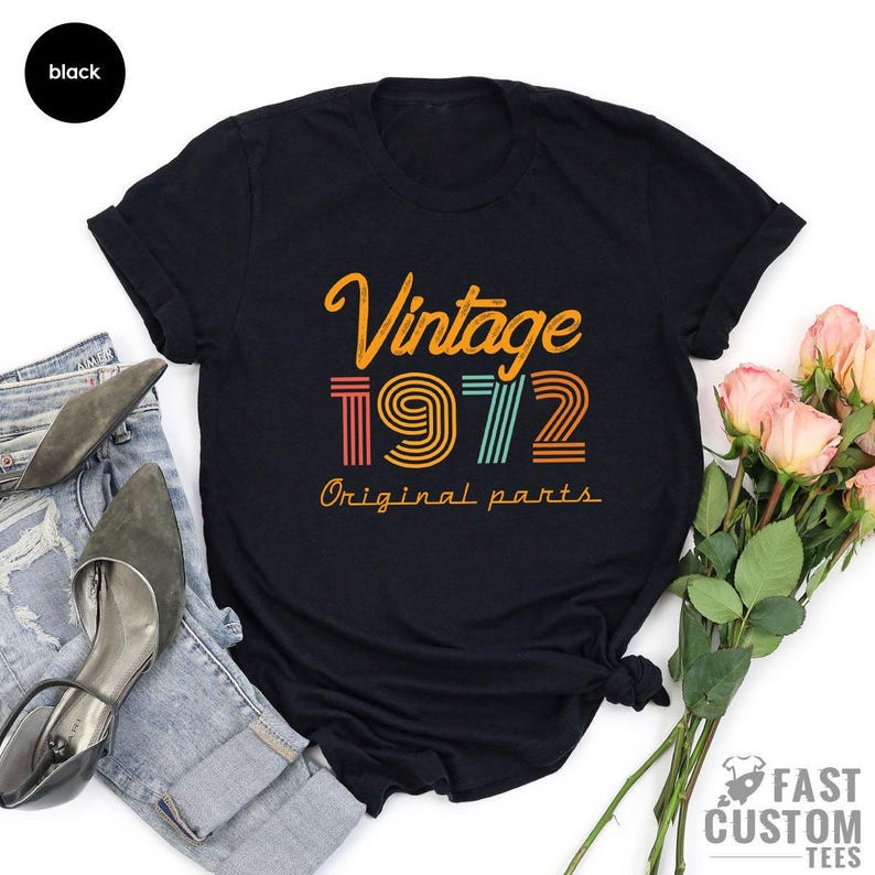 54th Birthday Shirt, Vintage T Shirt, Vintage 1972 Shirt, 54th Birthday ...