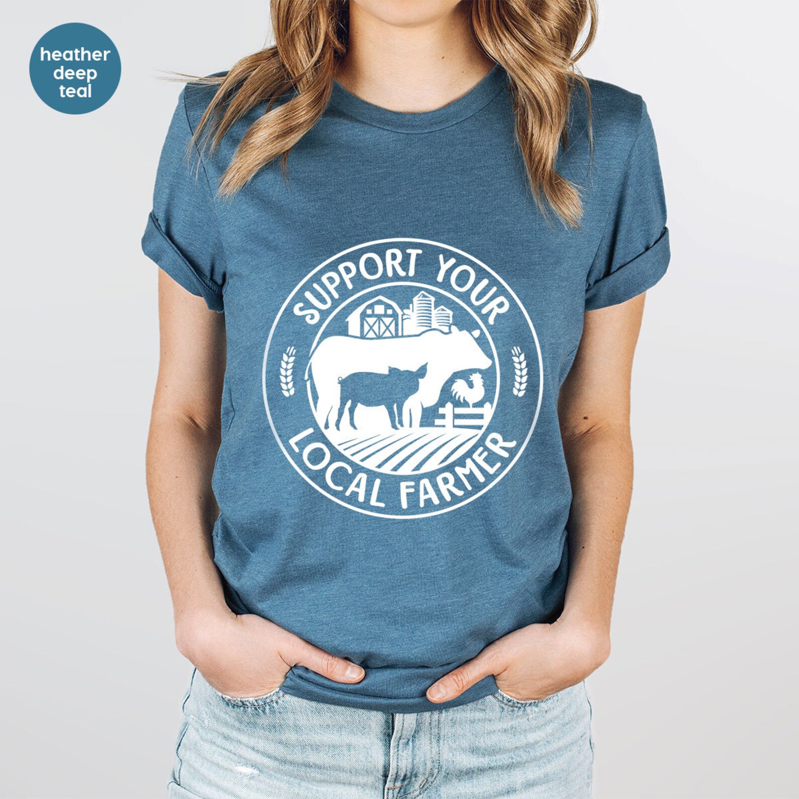 Farmer Gifts, Farm Animals Shirt, Support Your Local Farmers Tshirt ...