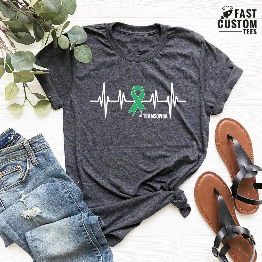 Liver Cancer Awareness Shirt, Liver Cancer Ribbon Heartbeat Shirt ...