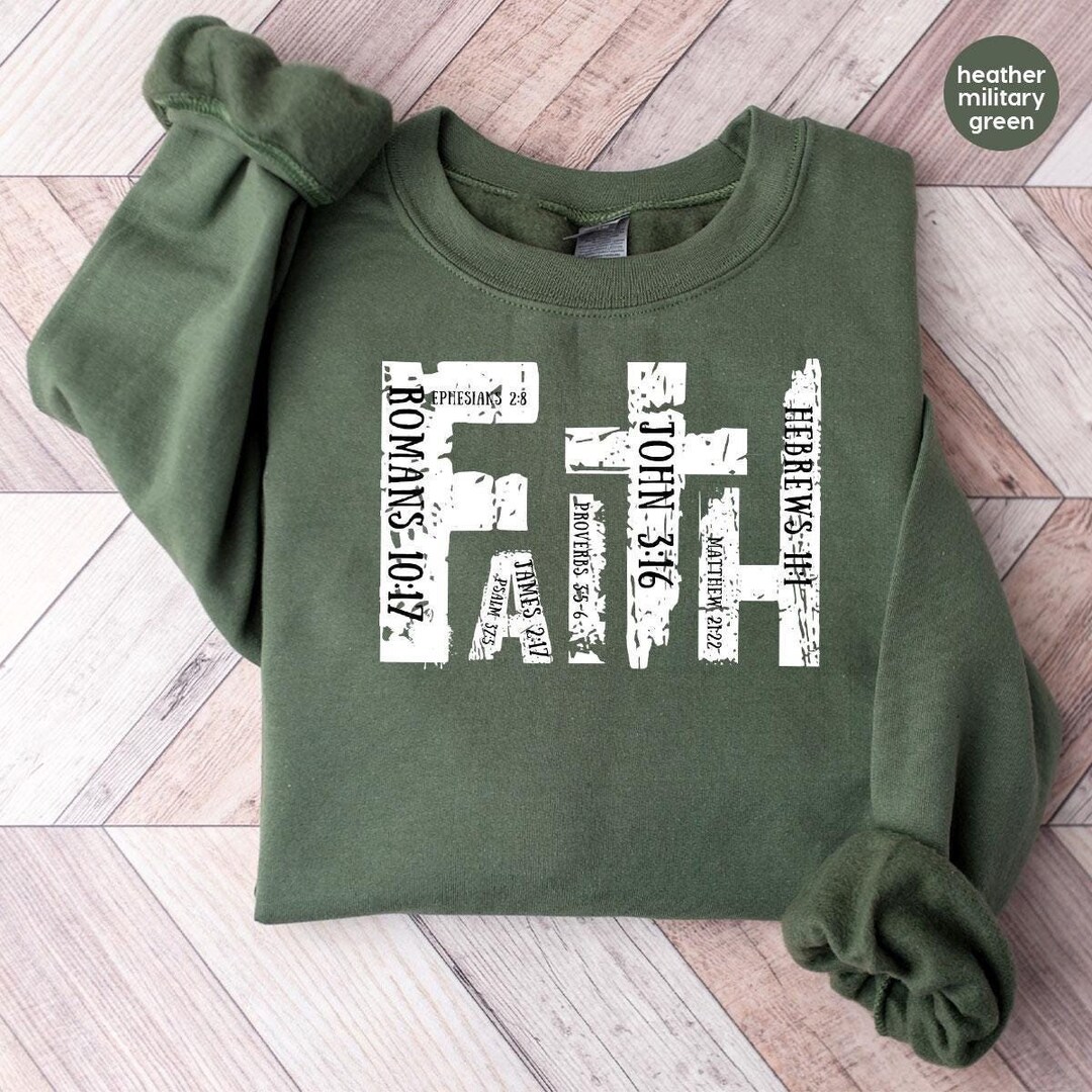 Christian Long Sleeve Shirt, Bible Verse Crewneck Sweatshirt, Religious ...
