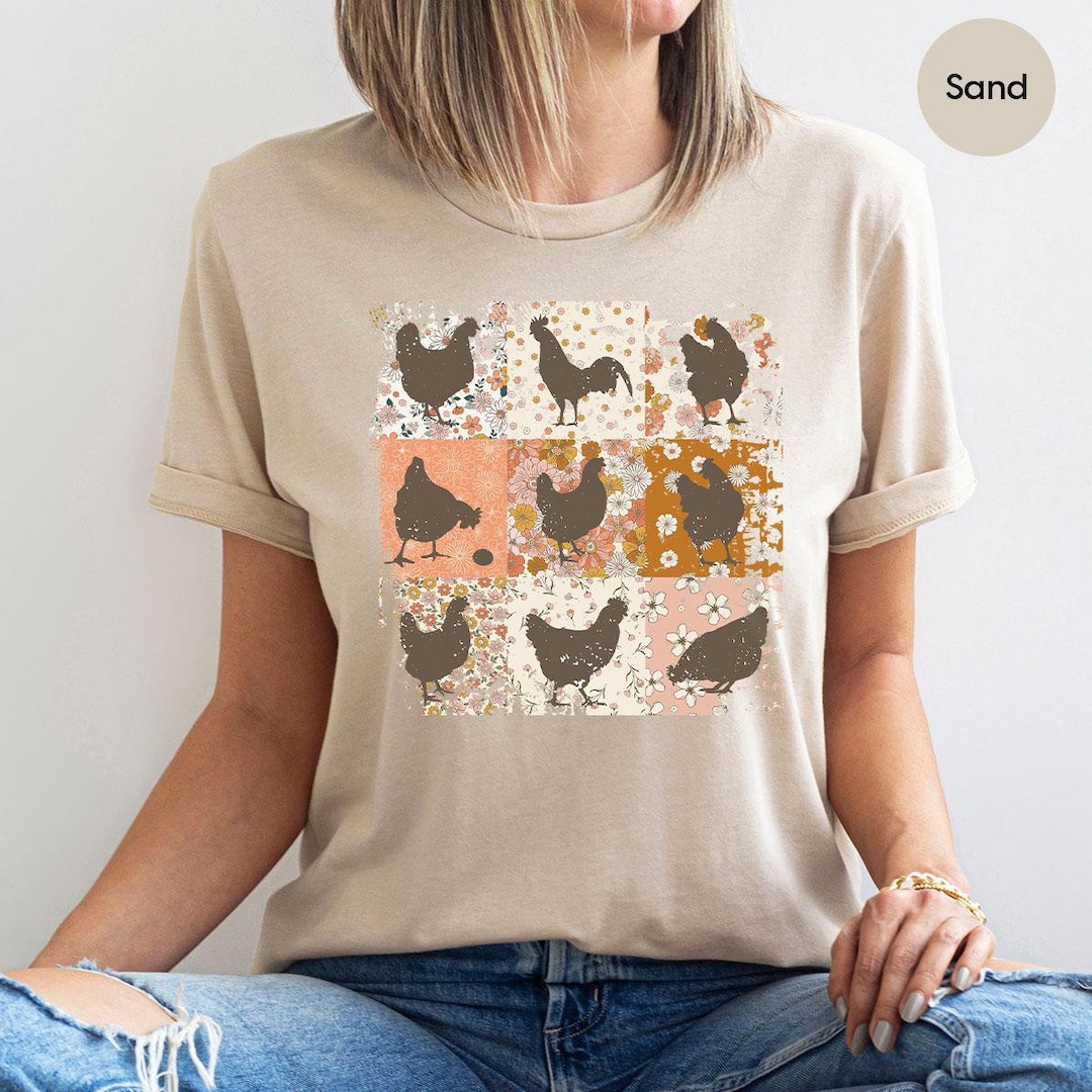 Funny Chickens Shirt, Animal T-shirt, Floral Chicken Shirt, Farm Family ...
