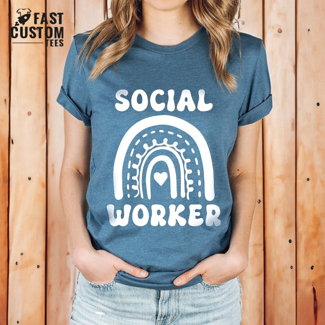 Rainbow Social Worker T-shirt, Motivational Gift for Social Worker ...