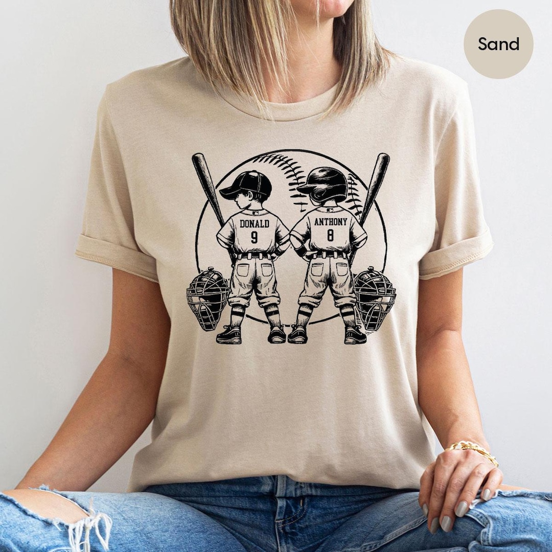 Custom Name Baseball Tee, 2 Player Baseball Mom Shirt, Custom Number ...