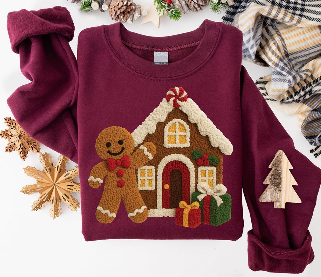 Gingerbread Christmas Sweatshirt, Festive Holiday Hoodie With ...