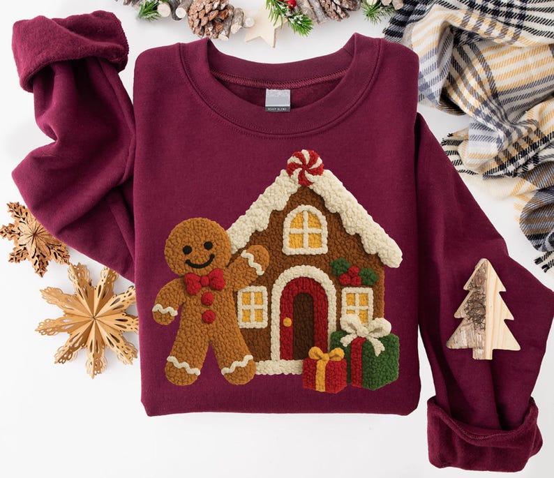 Gingerbread Christmas Sweatshirt, Festive Holiday Hoodie With ...