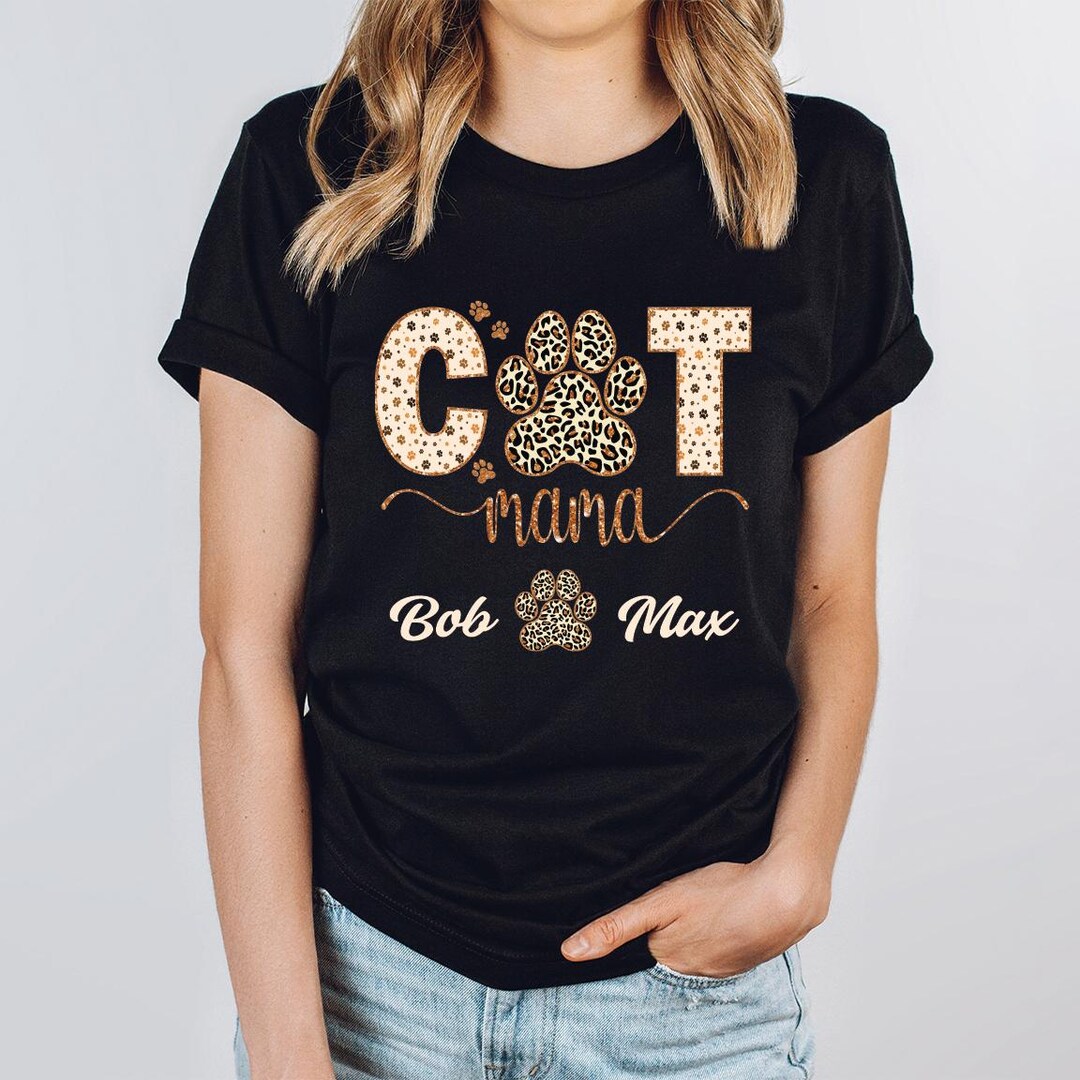 Personalized Cat Mom Shirt, Cat Names Shirt, Personalized Gift for Cat ...