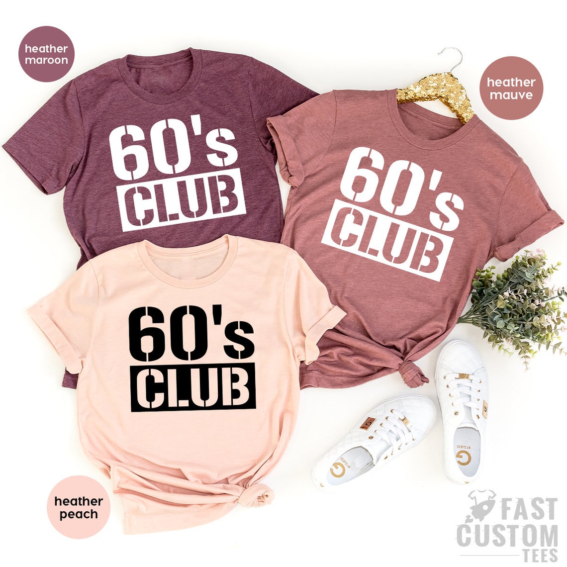 60's Club Tshirt, 60th Birthday Shirt, Officially 60 Tee, 60 Years Old ...
