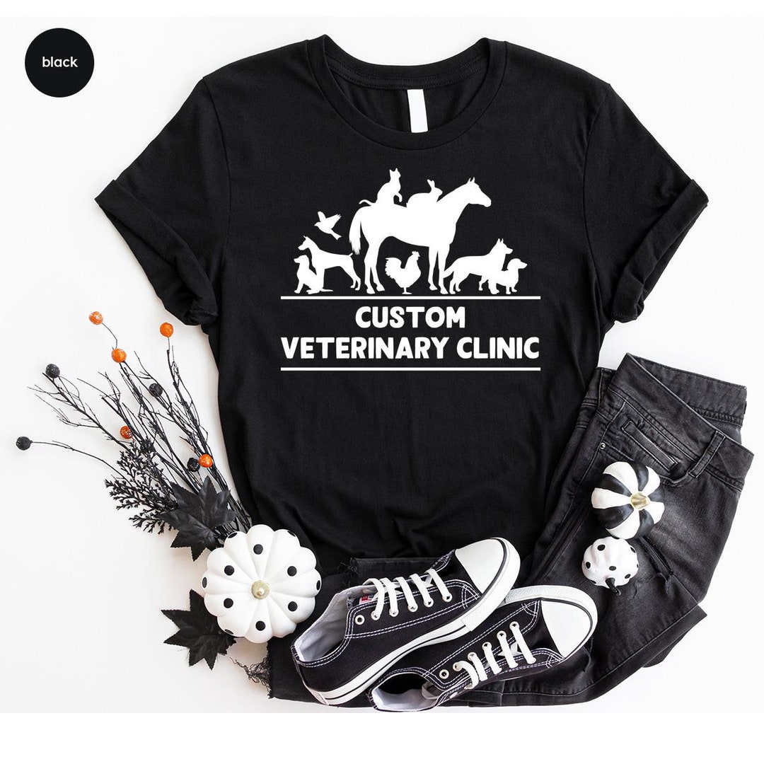 Custom Veterinary Clinic Shirt, Personalized Veterinarian Gift, Vet ...