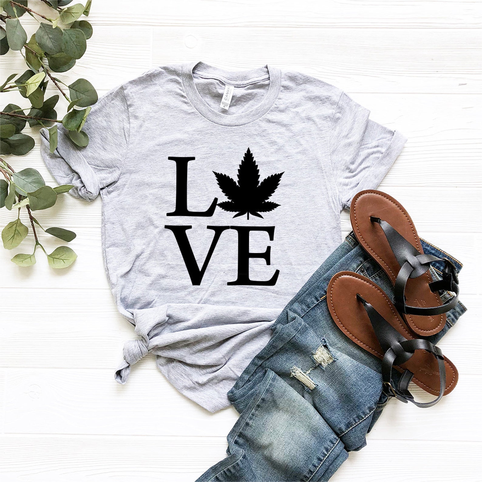 Love Weed Shirt Weed Tshirt Cannabis Leaf T-shirt Marijuana | Etsy