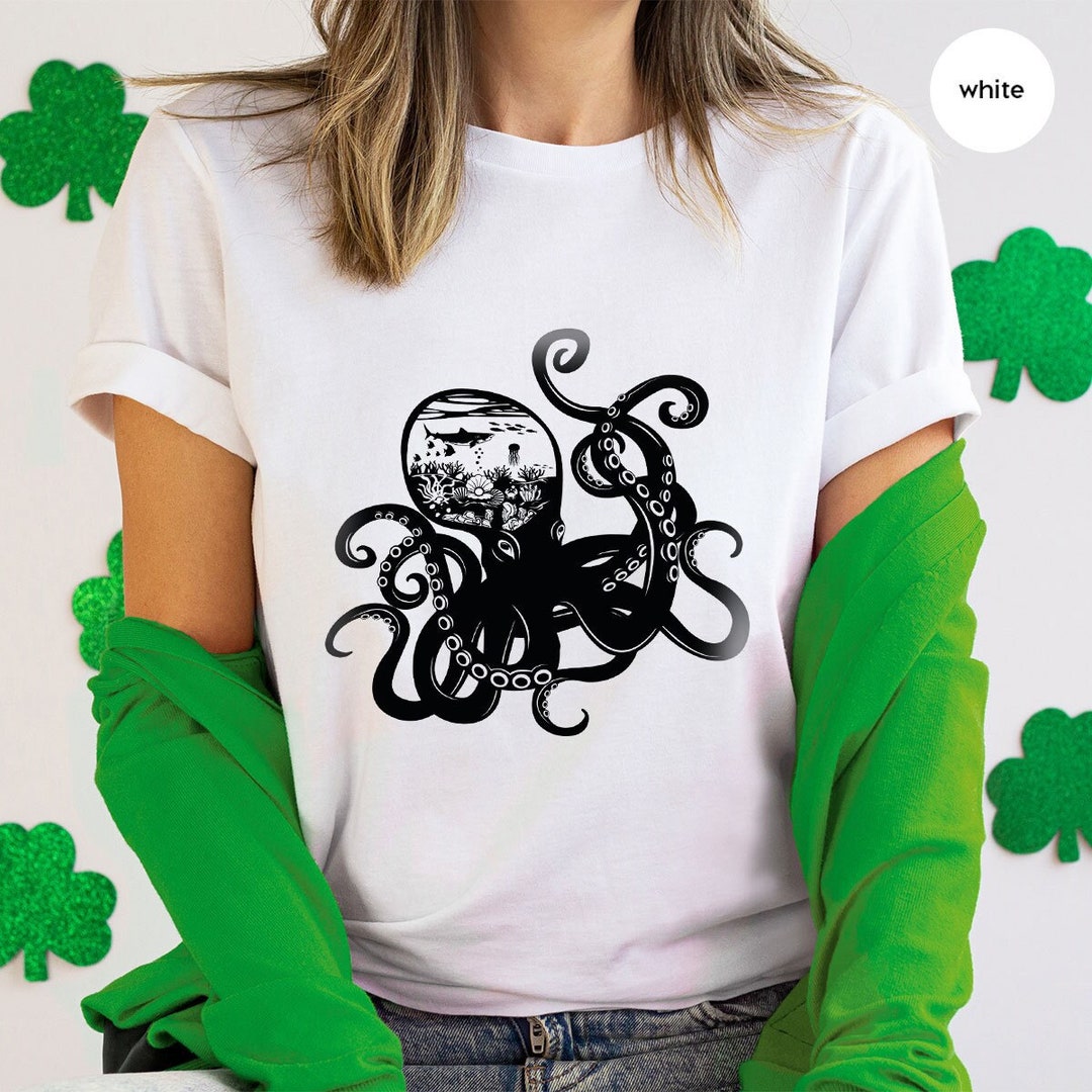 Octopus Graphic Tees Ocean Shirt Sea Animals Gift Octopus - Etsy