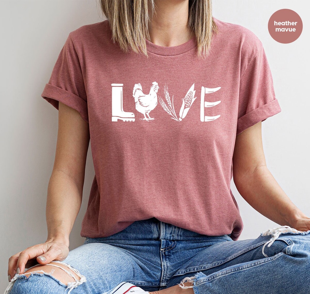 Cute Chicken Shirt, Farmer Gifts, Funny Animal T-shirt, Love Graphic ...