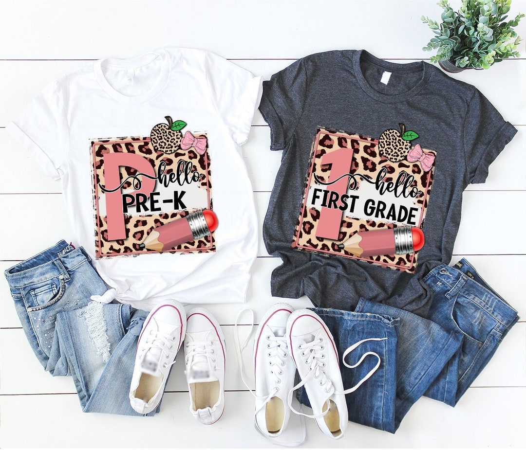 Cute Student Toddler Shirt, First Day of School Clothing, Hello First ...