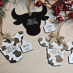 Personalized Cow Christmas Ornament Bull Ear Tag Ornaments - Etsy