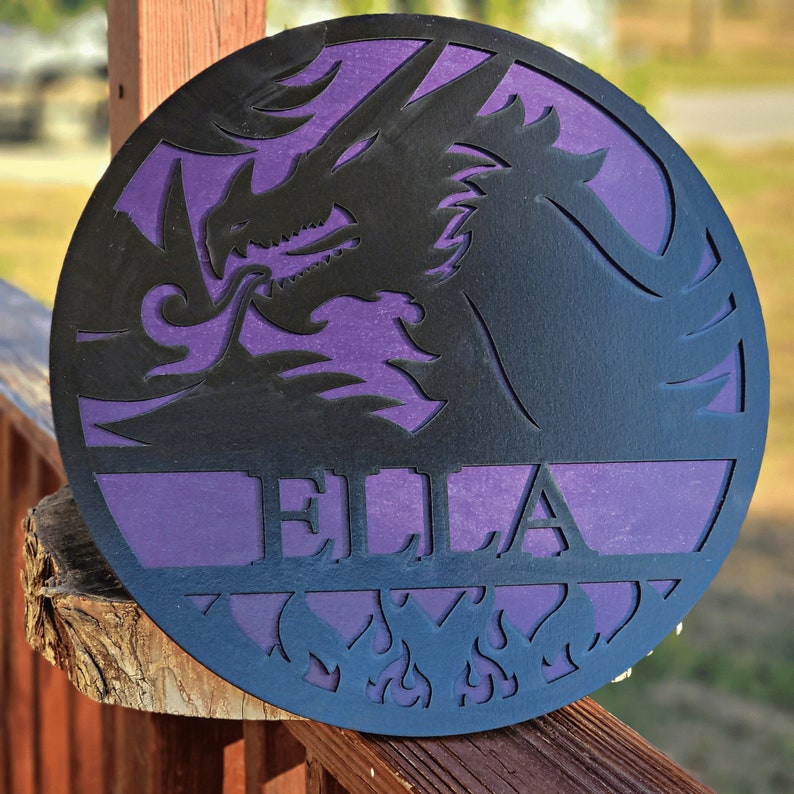 Dragon Name Sign Personalized Name Decor Fantasy Design - Etsy