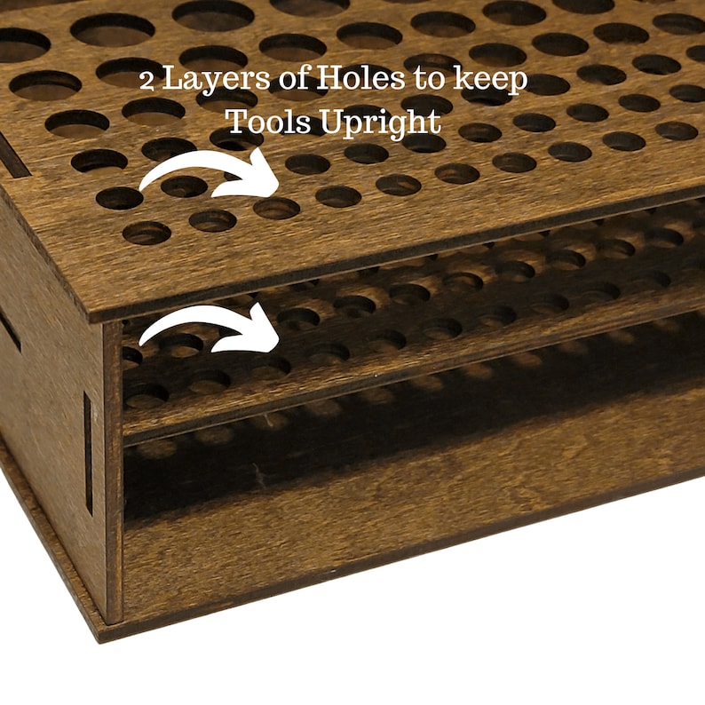 Leather Tool Organizer - Wooden Crafts Tools Holder 169 Slots 3 ...