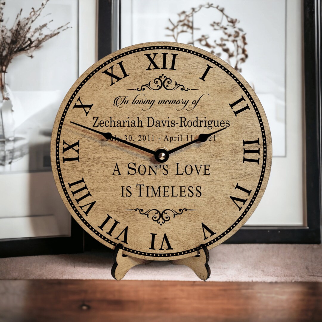 Memorial Gift Loss of Son Personalized Memorial Clock A Son's Love is ...
