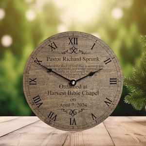 Ordained Pastor Gift - Pastor Installation Clock - Ordination Gift for ...
