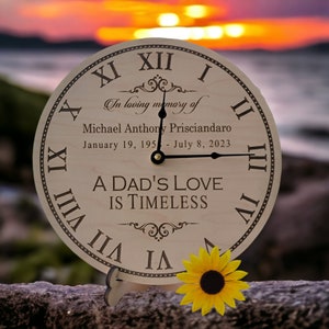 Memorial Gift Loss of Dad Memorial Clock Dad's Love is Timeless ...