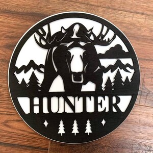 Custom Moose Name Sign Personalized Family Wall Hanging - Etsy