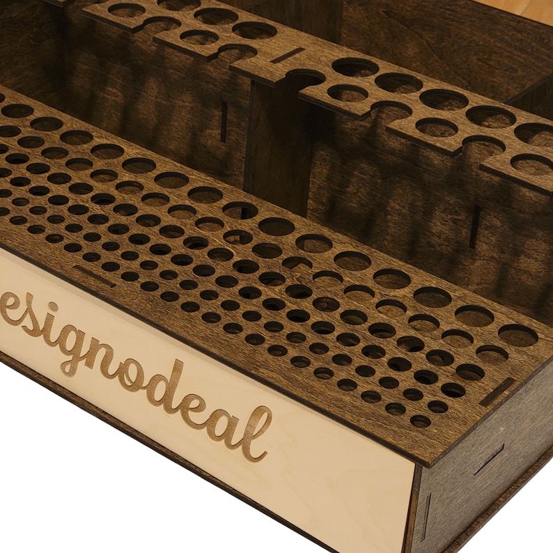 Leather Tool Organizer - Wooden Crafts Tools Holder 169 Slots 3 ...