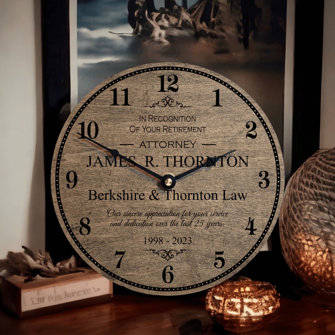 Attorney Retirement Gifts - Retired Attorney Clock - Retiring From Law ...