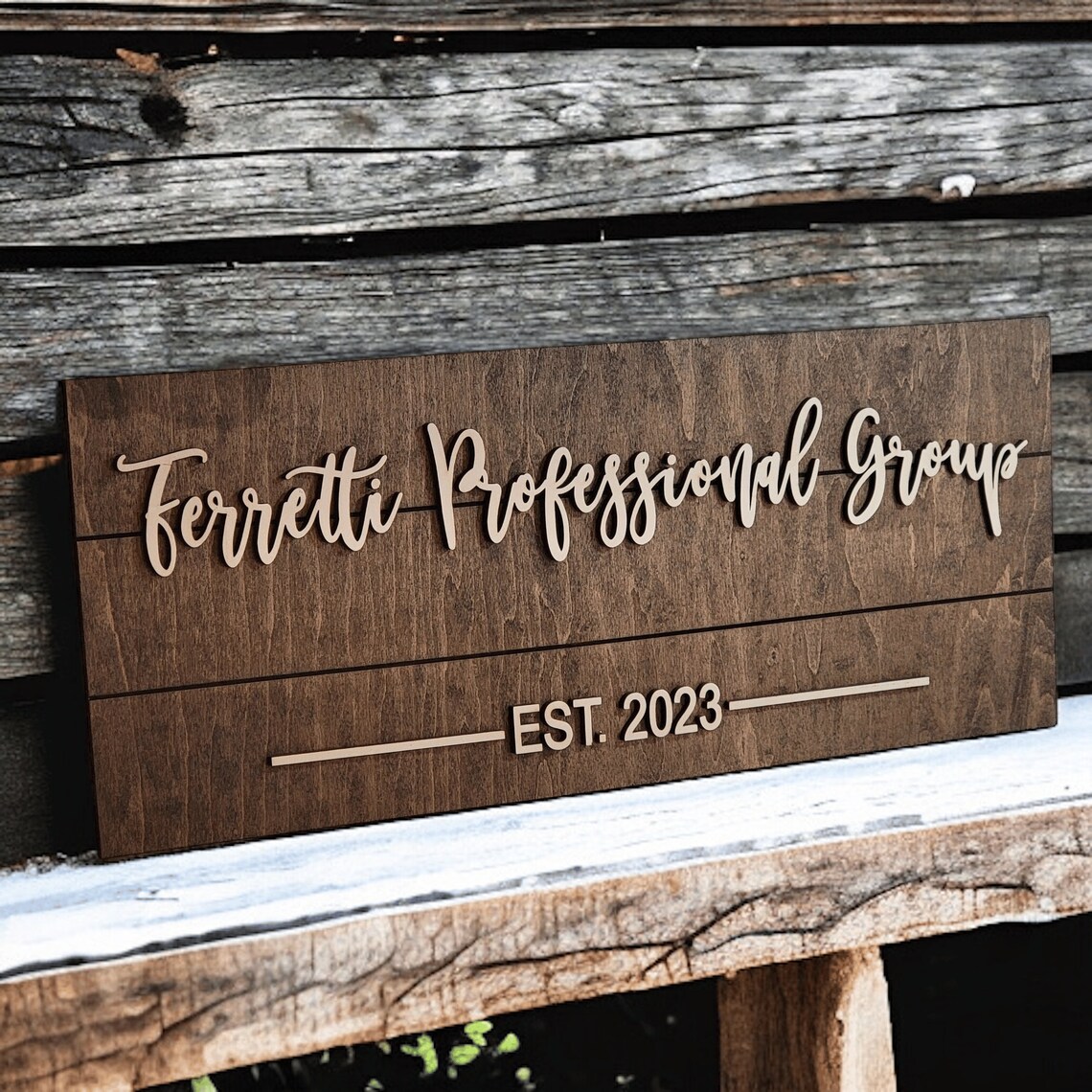 Custom Pallet Wood Business Name Sign | Personalized Established Date ...