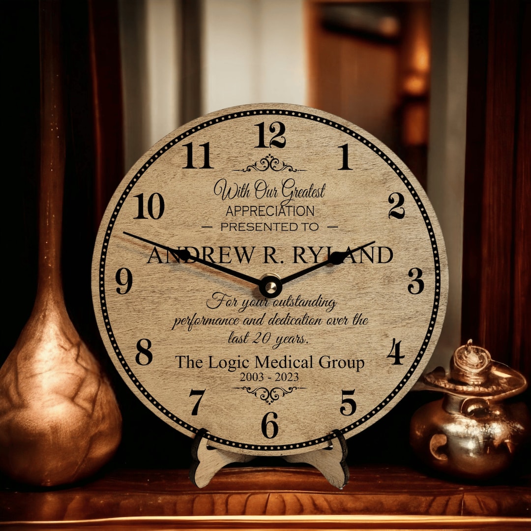 Employee Recognition Gift - Employee Appreciation Clock - Staff Member ...