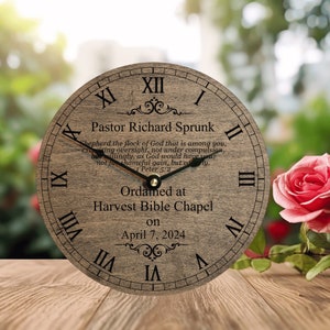 Ordained Pastor Gift - Pastor Installation Clock - Ordination Gift for ...