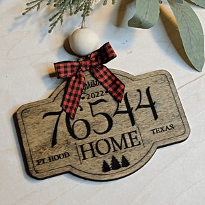 Personalized Zip Code Home Ornament - First Christmas Ornament ...
