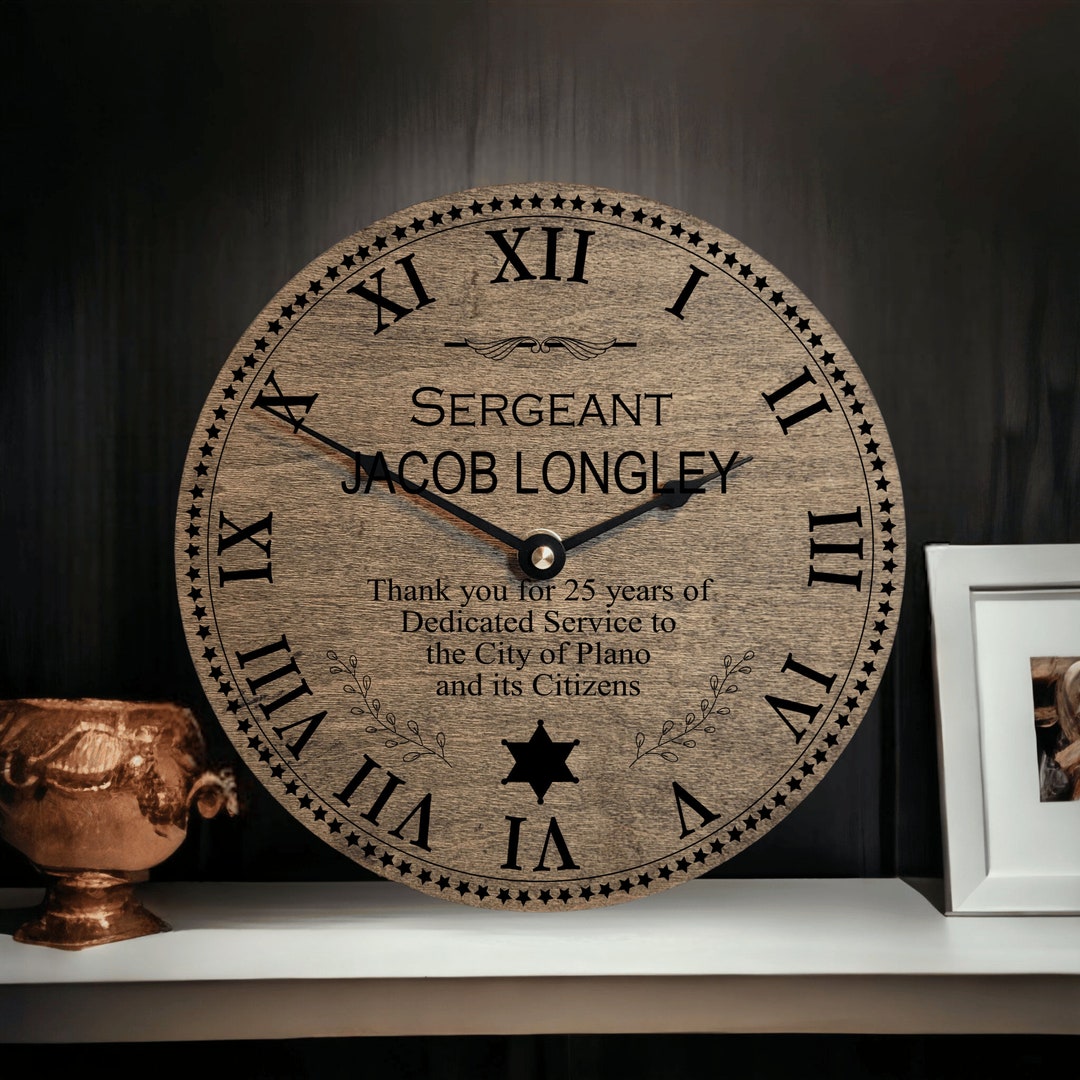 Police Officer Years of Service - Police Anniversary Clock - Law ...