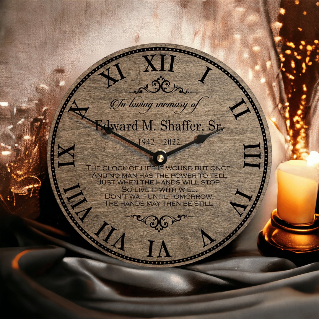 Sympathy Gift Personalized Memorial Clock in Loving Memory of Memorial ...