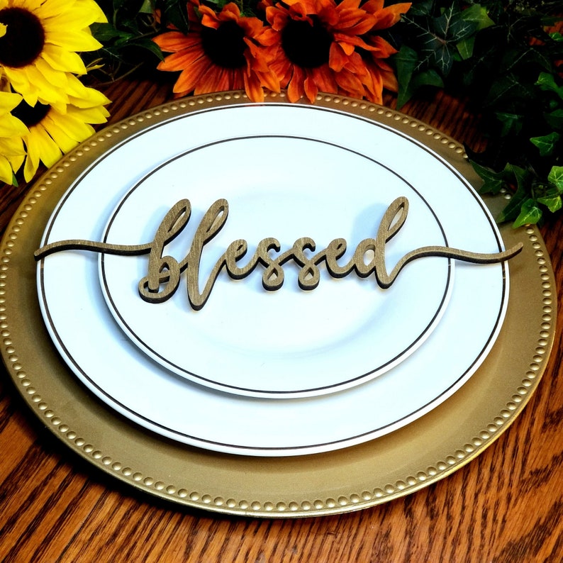 Thanksgiving Decor Plate Words Set of 4 Holiday Table Decor - Etsy