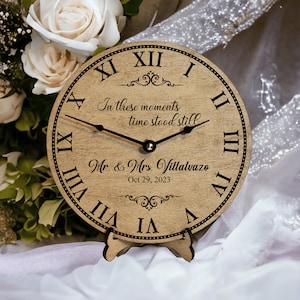 Custom Wedding Clock, Personalized Wedding Gift, Time Stood Still ...