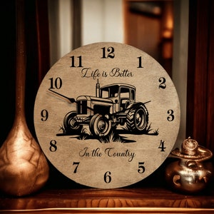 Rustic Farm Clock - Wood Family Clock - Gift for Farmer - Tractor ...