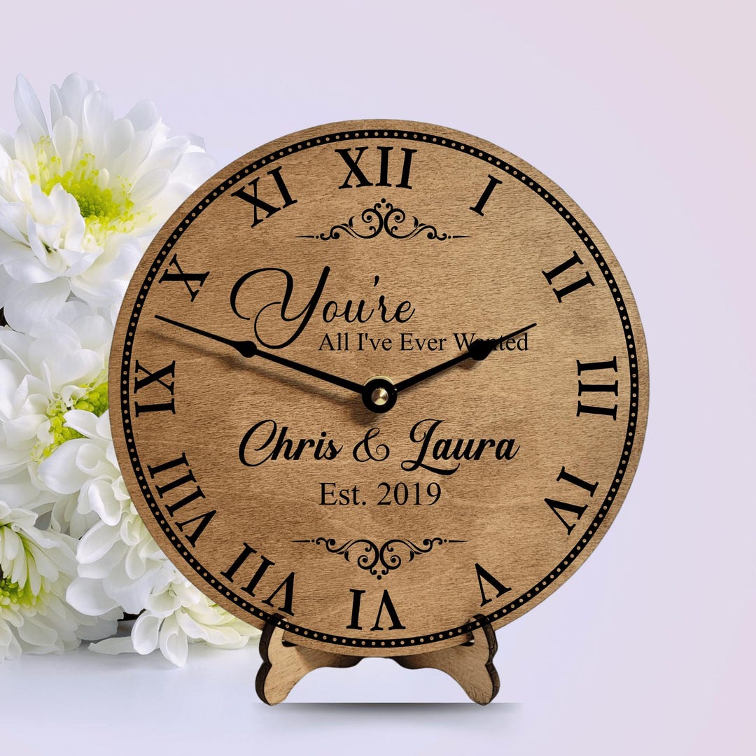 Wedding Personalized Clock Custom Wedding Clocks Anniversary Gift for ...
