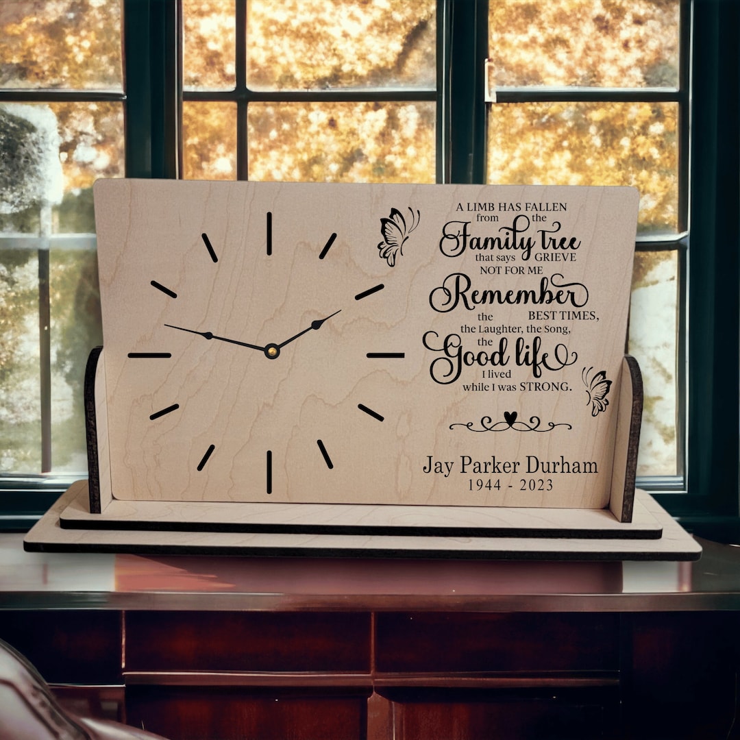 Memorial Gift for Loss of Loved One - Personalized Memorial Gift - Memorial Clock - A Limb Has ...