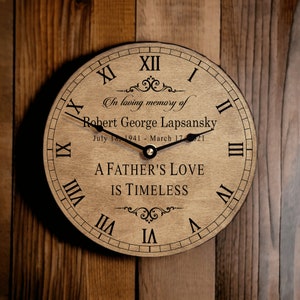 Loss of Dad Gift - Personalized Memorial Clock - A Father's Love is ...