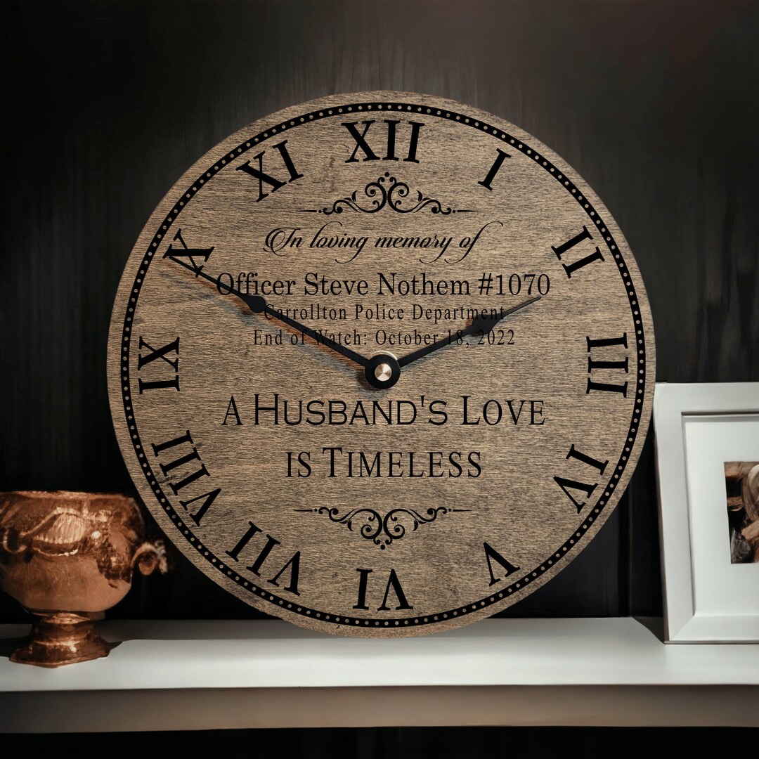 Memorial Gift for Fallen Police Officer, Personalized Memorial Clock, A ...