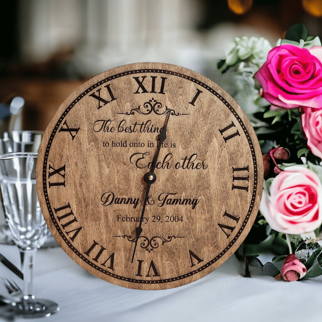 Personalized Wedding Clock, Wedding Keepsake Gift for Couple ...