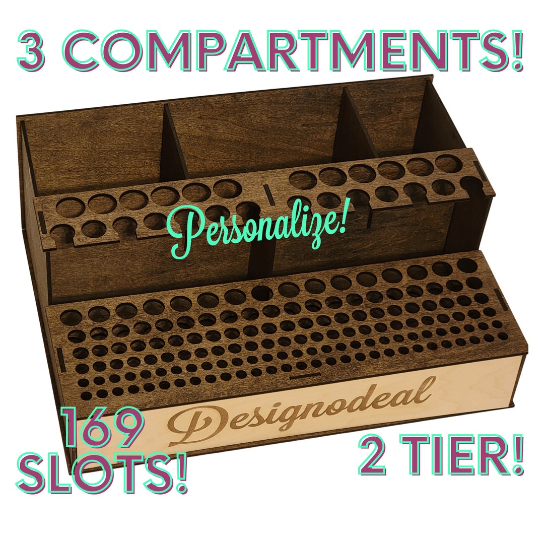 Leather Tool Organizer Wooden Crafts Tools Holder 169 Slots 3 ...